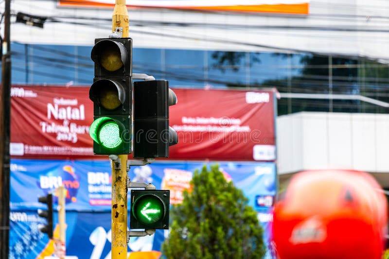 Traffic Light on Intersection. Green Light, Go Ahead Stock Image ...