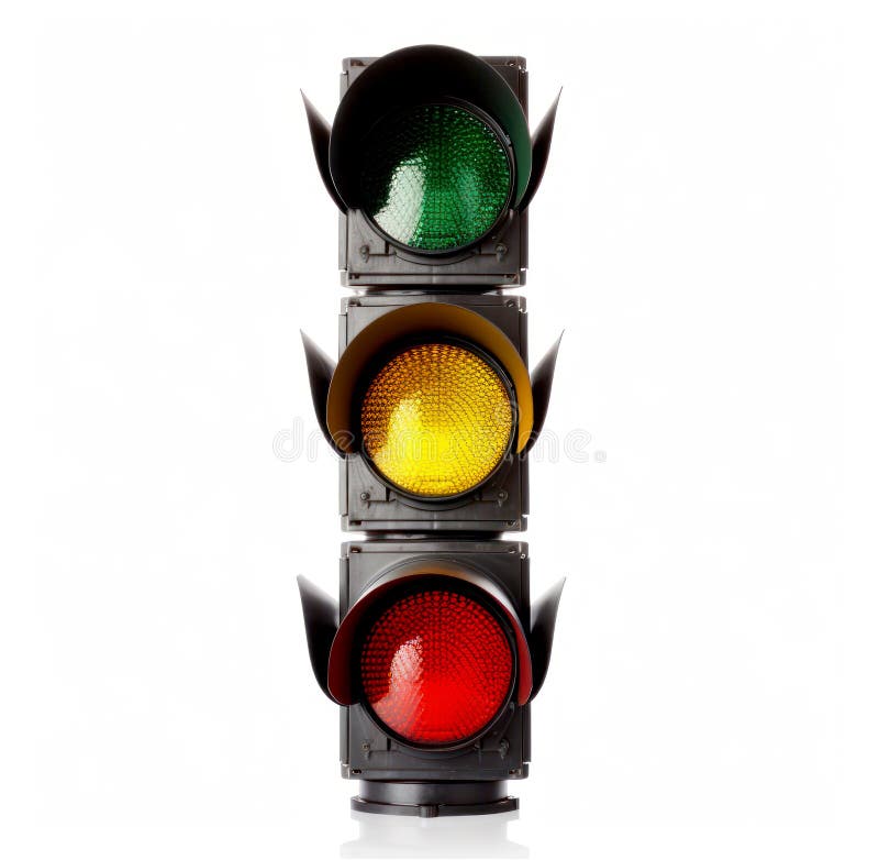 Traffic Light Isolated on a White Stock Illustration - Illustration of ...