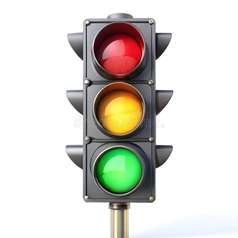 Traffic Light Isolated on Transparent Background Stock Illustration ...