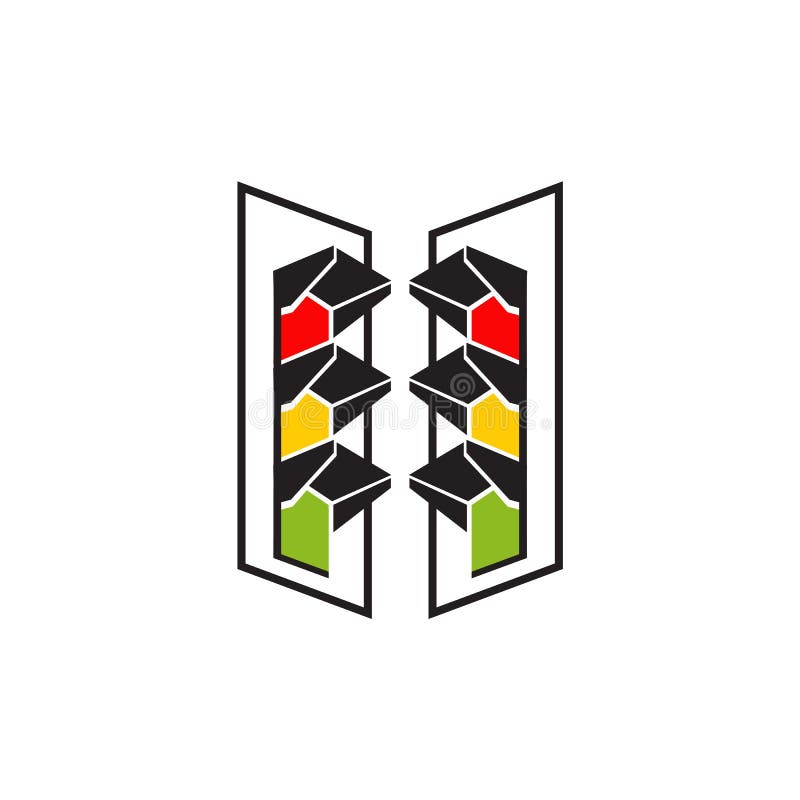 Traffic Light Logo Design Template Stock Vector - Illustration of ...