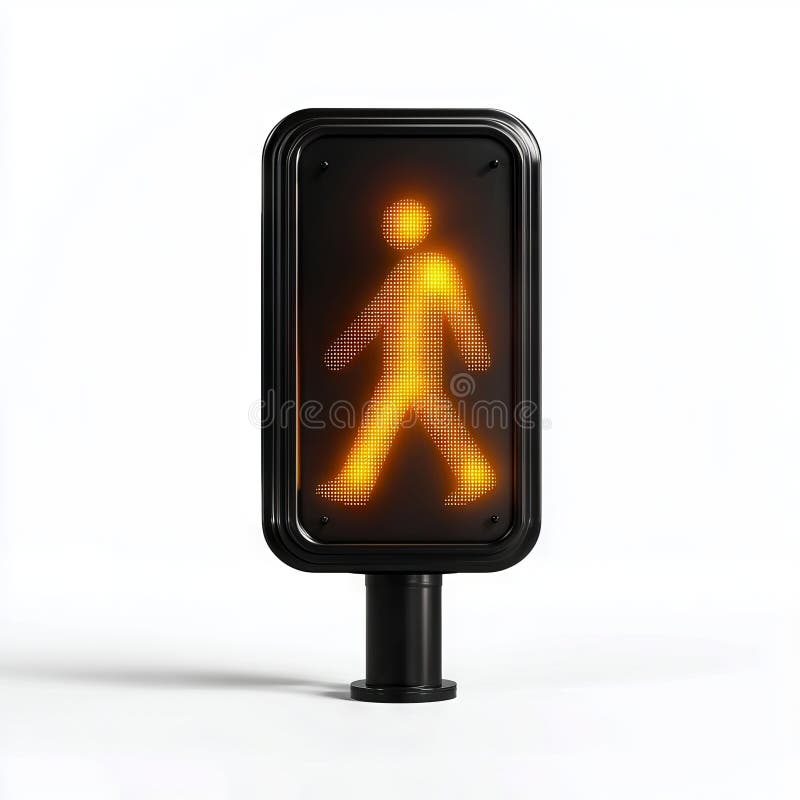 A Traffic Light with a Man Walking on it Stock Illustration ...