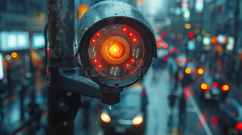 Traffic Light Mounted on Pole Stock Image - Image of infrastructure ...