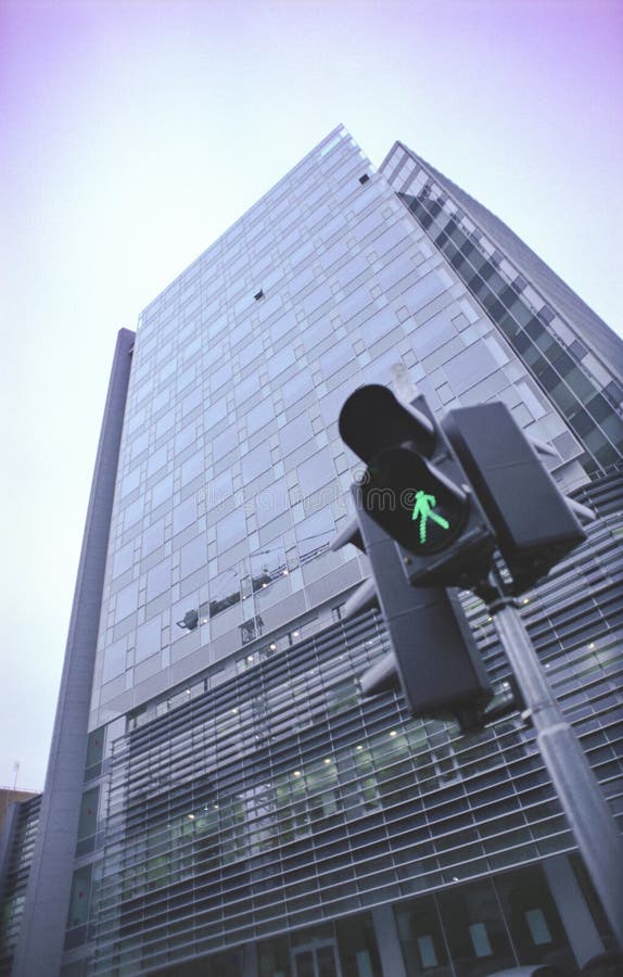 Traffic Light and Office Building Stock Image - Image of glass ...