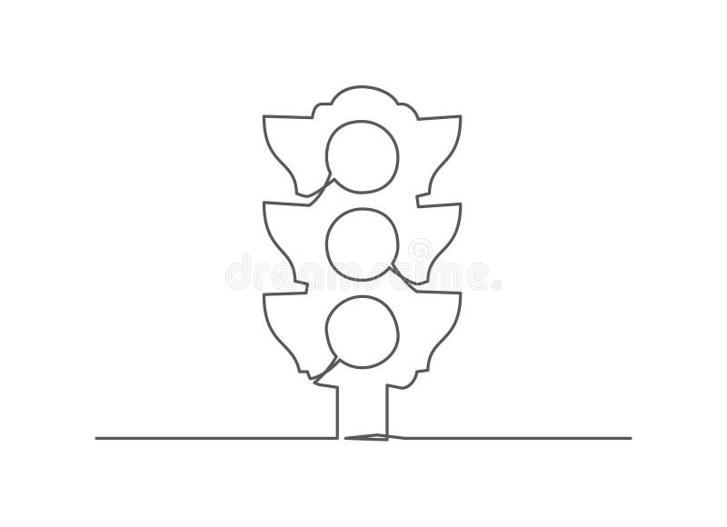 Traffic Light One Line Drawing Stock Vector - Illustration of control ...