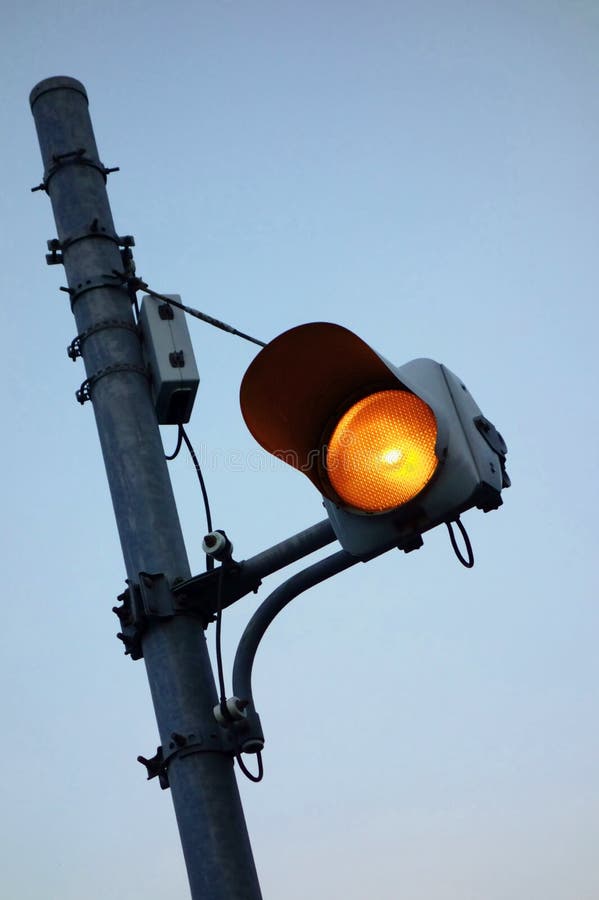 Traffic signal for railway stock photo. Image of orange - 157405540