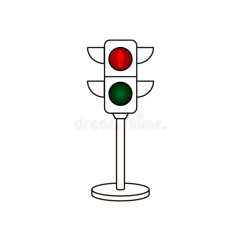 Traffic Light Vector Icon with Switched on Red Light. Stock Vector ...