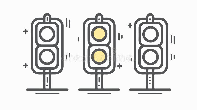 Traffic Light Outline Vector Illustration for Graphic Design Projects ...