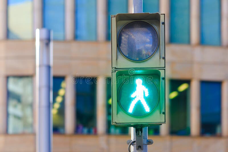 Traffic Light Pedestrian Lights Green Pass Stock Image - Image of ...