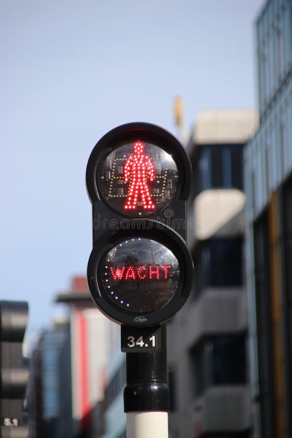 Traffic Light for Pedestrians in Leiden Where the Light is Counting ...