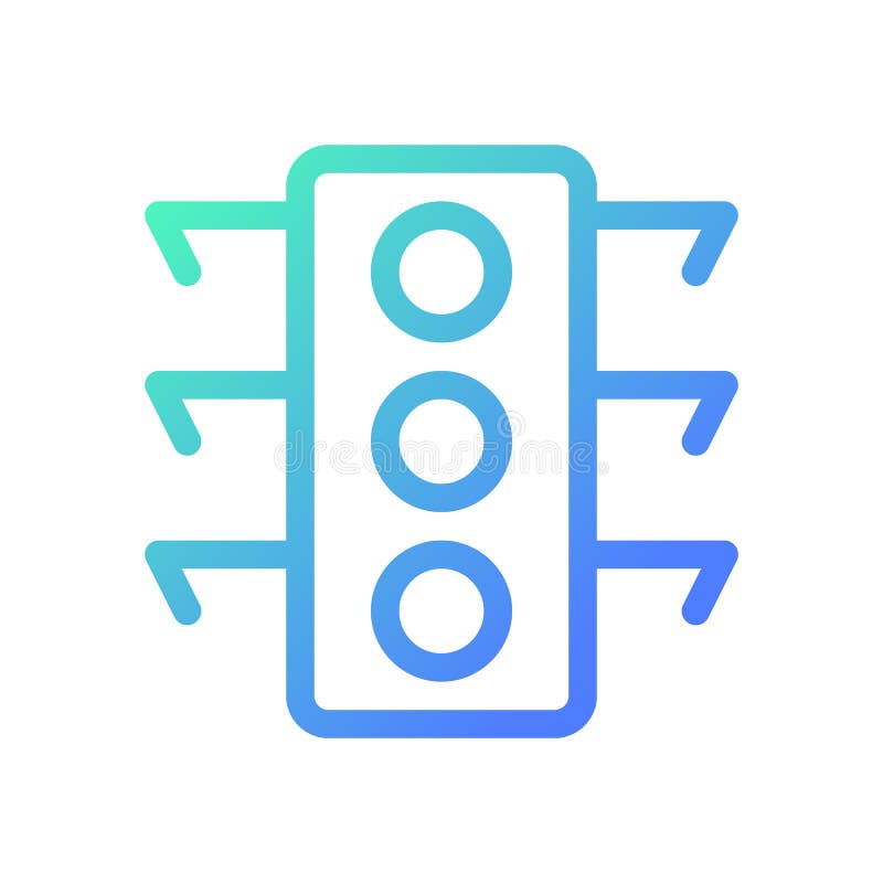 Traffic Light Pixel Perfect Gradient Linear Ui Icon Stock Illustration ...