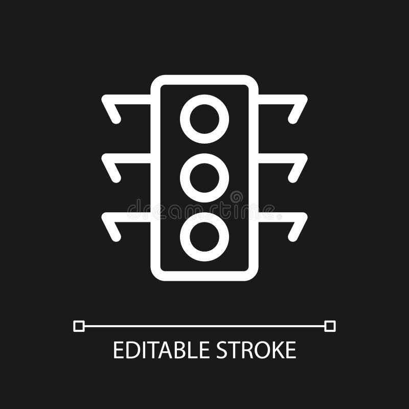 Traffic Light Pixel Perfect White Linear Ui Icon for Dark Theme Stock ...