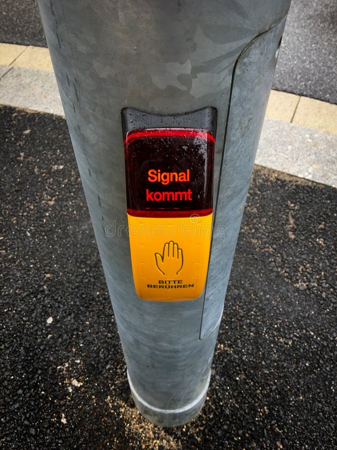 Traffic Light Press for Green Signal Box in Germany Stock Photo - Image ...