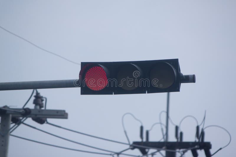 Traffic light red color. stock photo. Image of copy - 112288822
