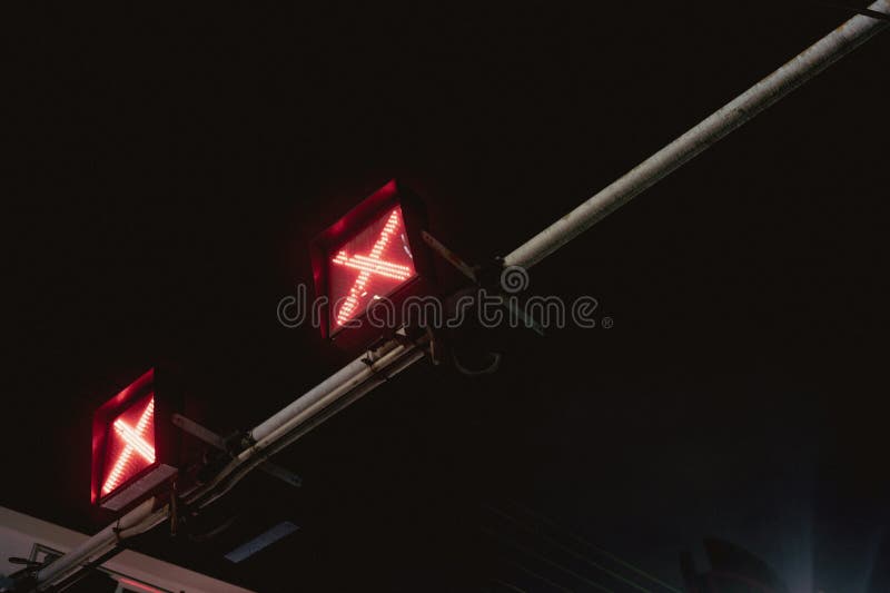 Traffic Light Red Light Cross X Stock Photo - Image of transportation ...