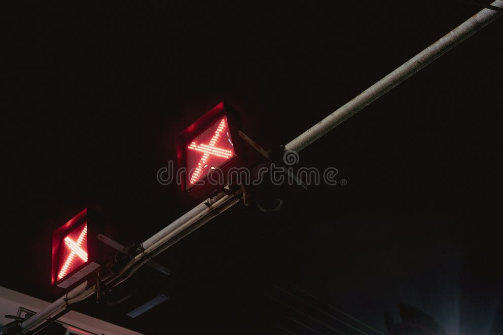 Traffic Light Red Light Cross X Stock Photo - Image of transportation ...