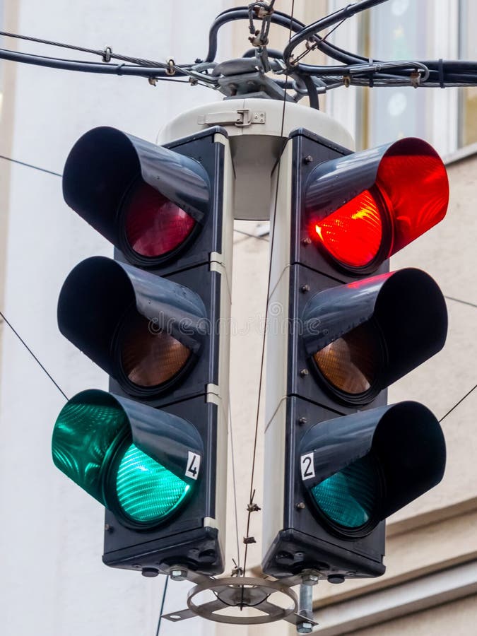 Traffic Light with Red Light and Green Light Stock Photo - Image of ...