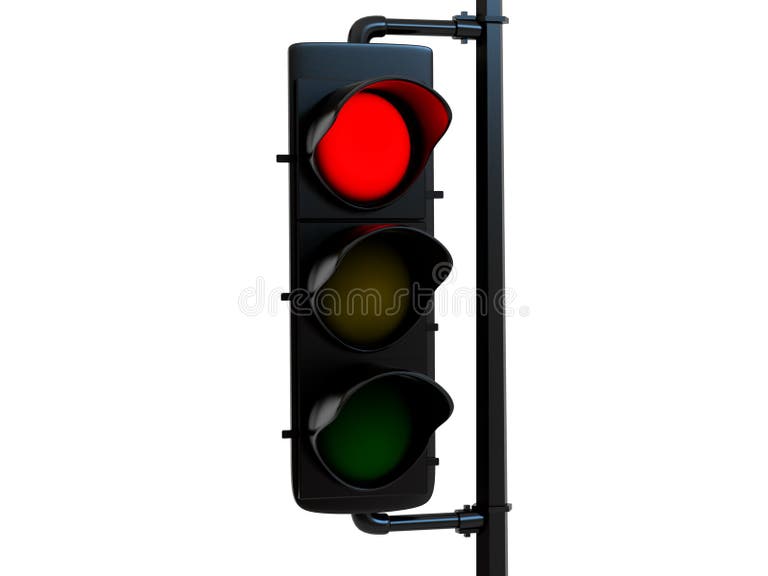 Traffic Light with Red Light Stock Illustration - Illustration of ...
