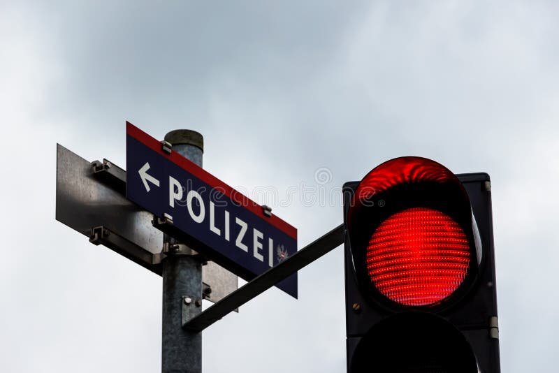 Traffic Light with Red Light Stock Image - Image of regulation, failure ...