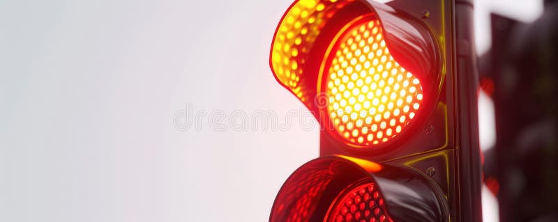 Traffic Light with Red Lights on, Close-up View. Traffic and Safety ...