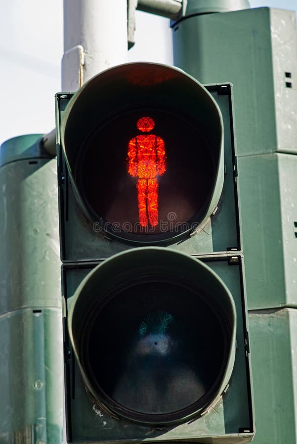 Traffic Light With The Red Man Sympol. Stock Image - Image of concept ...