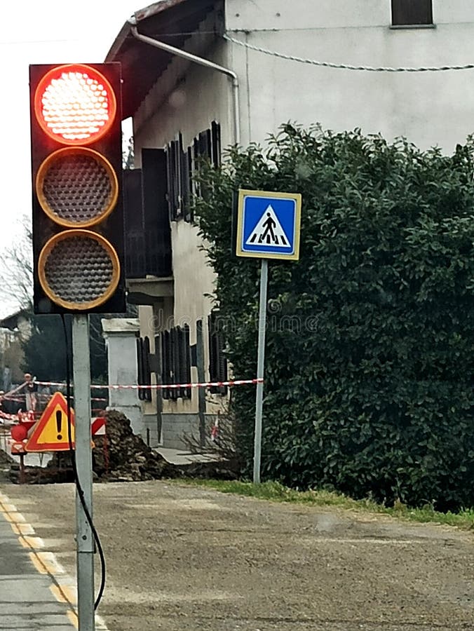 Traffic light red no pass stock image. Image of wall - 211466011