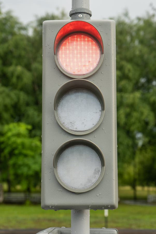 The Traffic Light is Red and the STOP Signal is on Stock Image - Image ...