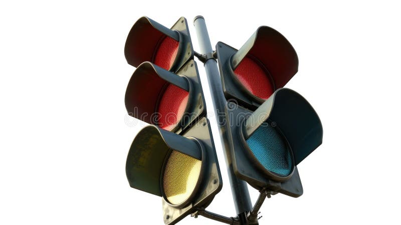 A Traffic Light with a Red Light on the Top Left Stock Photo - Image of ...