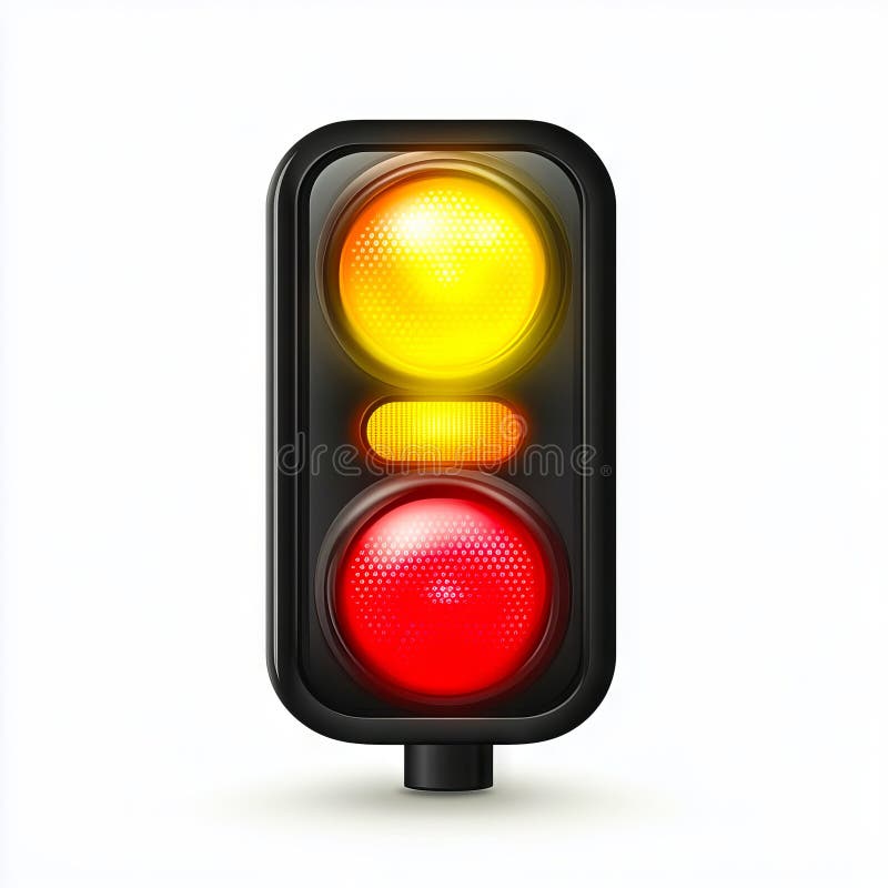 A Traffic Light with a Red and Yellow Light on it Stock Illustration ...