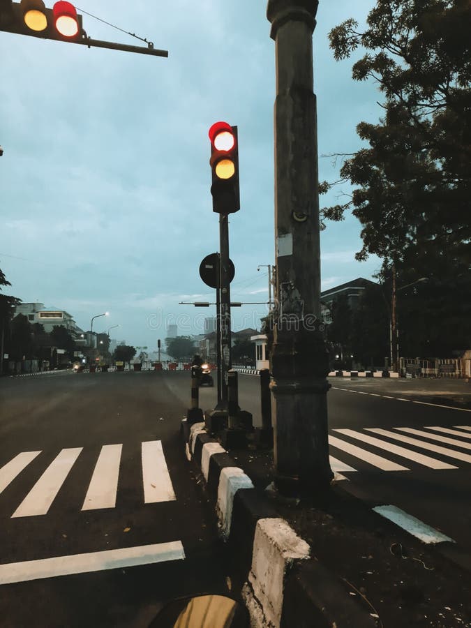 Traffic Light with Red and Yellow Color Stock Image - Image of color ...