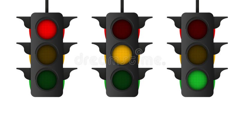 Traffic Light with Reflection and Shadow. Vector Illustration. Stock ...