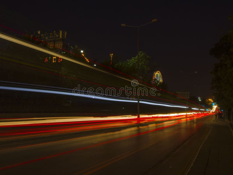 Ankara night traffic stock image. Image of road, traffic - 104492653