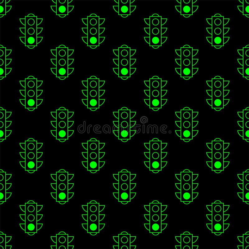Traffic Light Seamless Pattern, Simple Vector Sign Stock Illustration ...