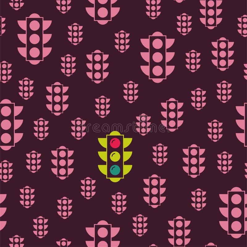 Traffic Light Seamless Pattern, Simple Vector Sign Stock Illustration ...