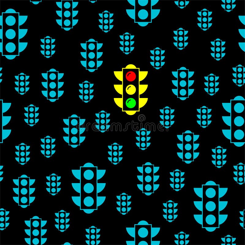 Traffic Light Seamless Pattern, Simple Vector Sign Stock Illustration ...