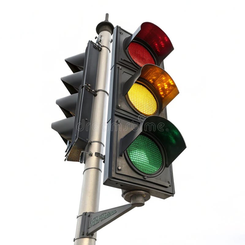 Traffic Light Semaphore Isolated on White Background Stock Illustration ...