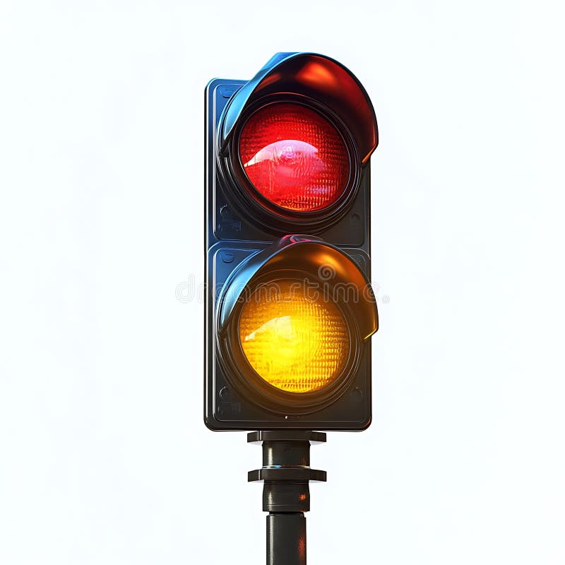 Traffic Light Showing Red and Amber Lights Stock Illustration ...
