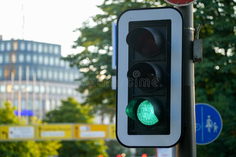 Traffic Light Sign Showing Green Stock Photo - Image of green ...