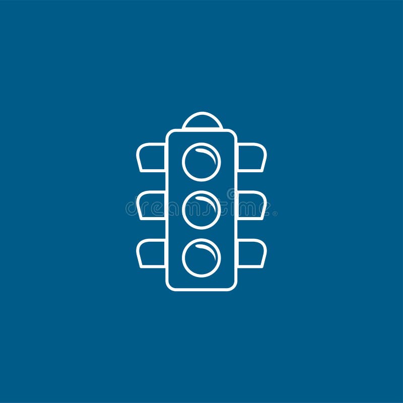 Traffic Light Signal Blue Icon on White Background. Blue Flat Style ...