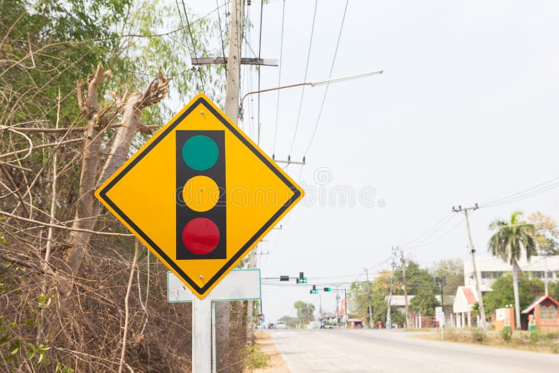 Traffic Light Signal Sign on the Road Stock Photo - Image of ready ...