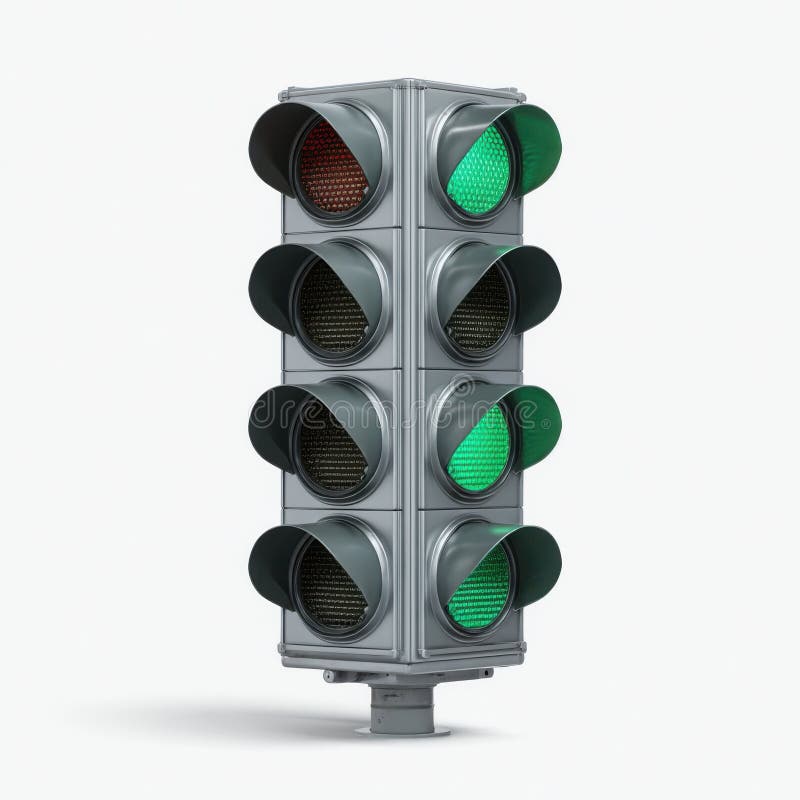 Traffic Light Signal on White Background Stock Illustration ...