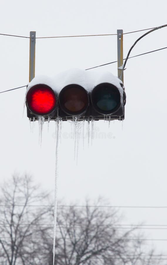 Traffic light in the snow stock photo. Image of travel - 64813488