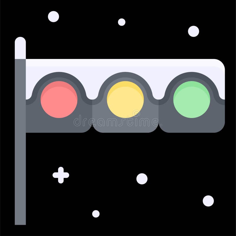 Traffic Light with Snow Icon, Winter City Related Vector Stock Vector ...
