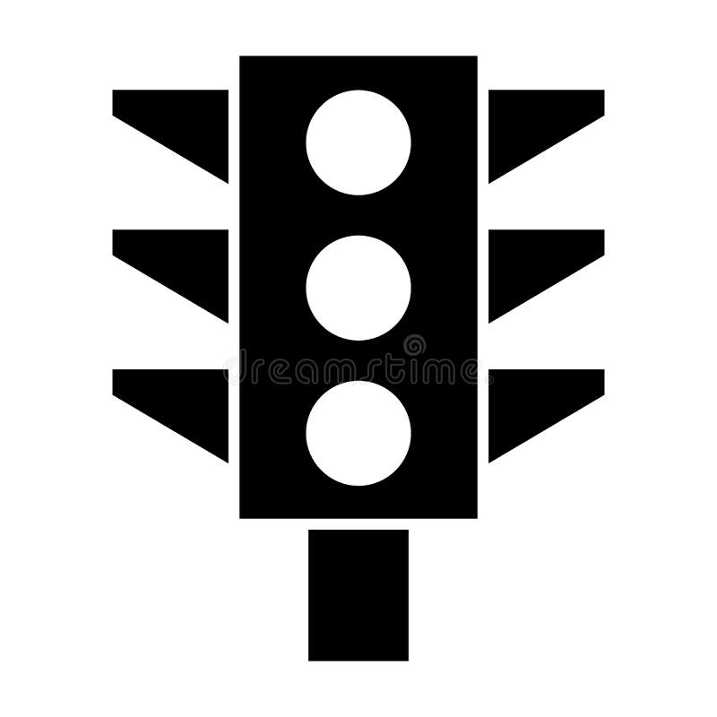 Traffic Light Solid Icon. Traffic Signal Illustration Isolated on White ...