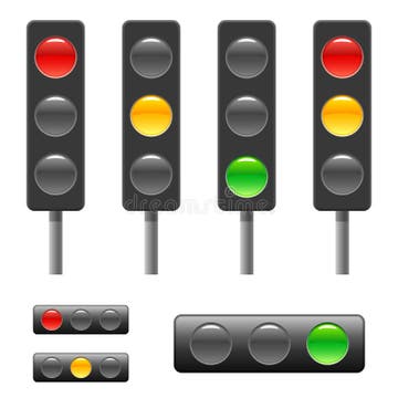 Traffic Light & Status Bar Stock Vector - Illustration of lamps, auto ...
