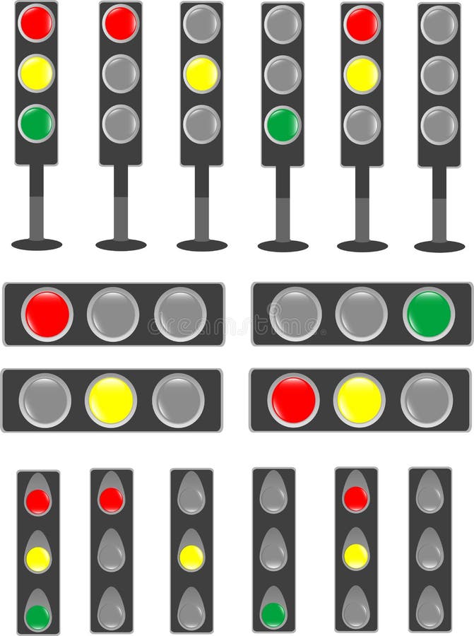Traffic Light & Status Bar Stock Vector - Illustration of lamps, auto ...
