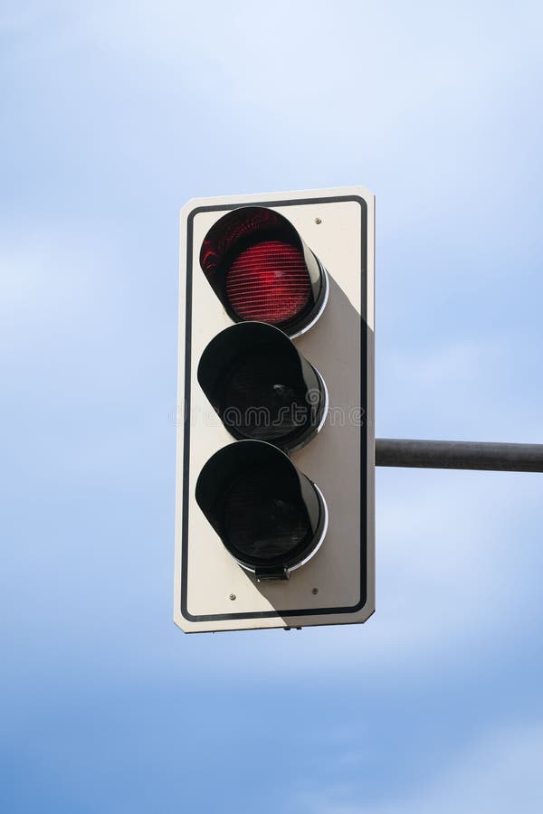 Traffic Light on the Street, Close-up, Vertical Stock Photo - Image of ...