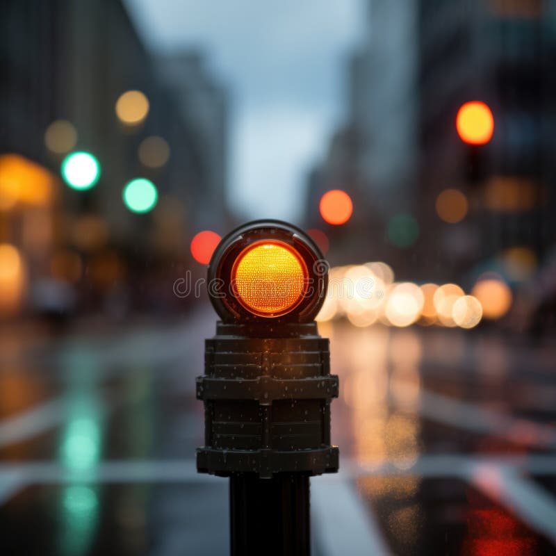 A Traffic Light on a Street Corner, AI Stock Photo - Image of abstract ...