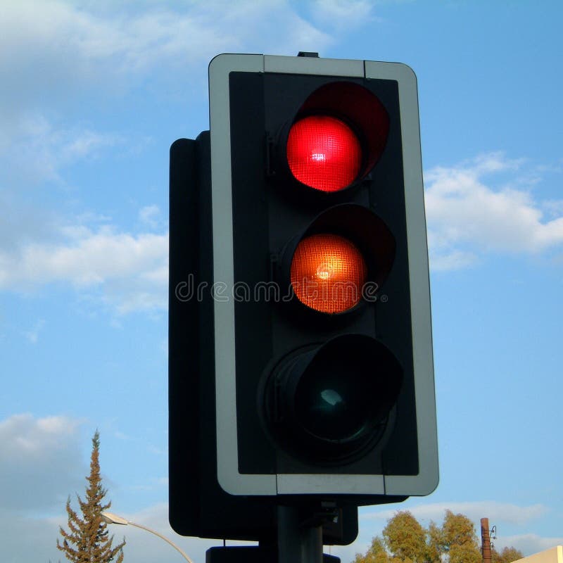 Traffic Light in a Street in Cyprus Stock Image - Image of lights ...
