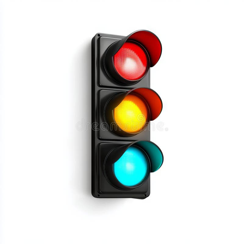A Traffic Light with Three Different Colored Lights on it Stock ...