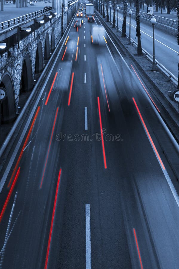 Traffic Light Trails Abstract Stock Photo - Image of busy, exposure ...